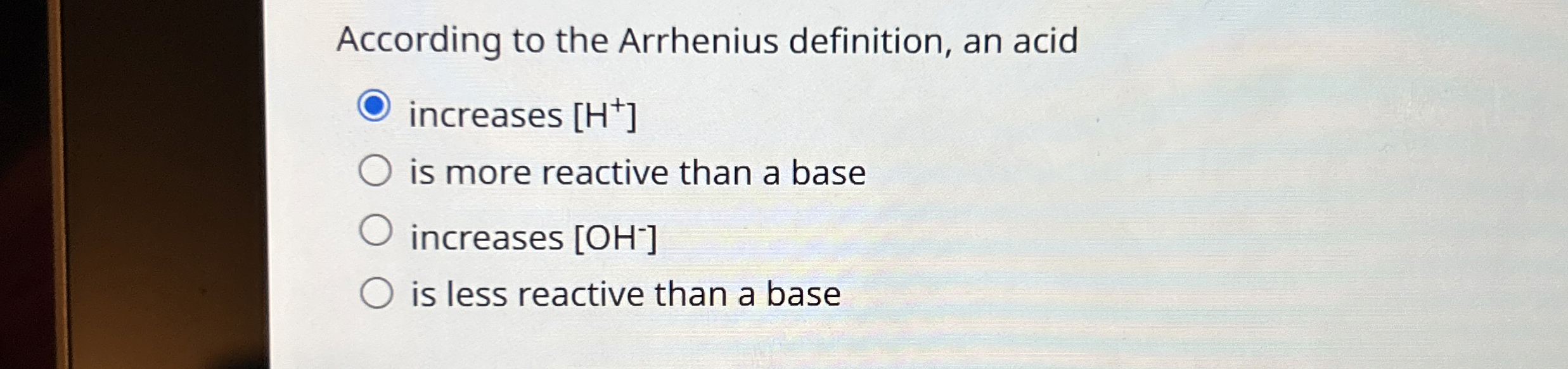 Solved According to the Arrhenius definition, an | Chegg.com