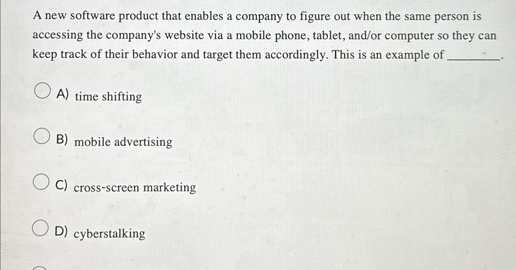 Solved A new software product that enables a company to | Chegg.com