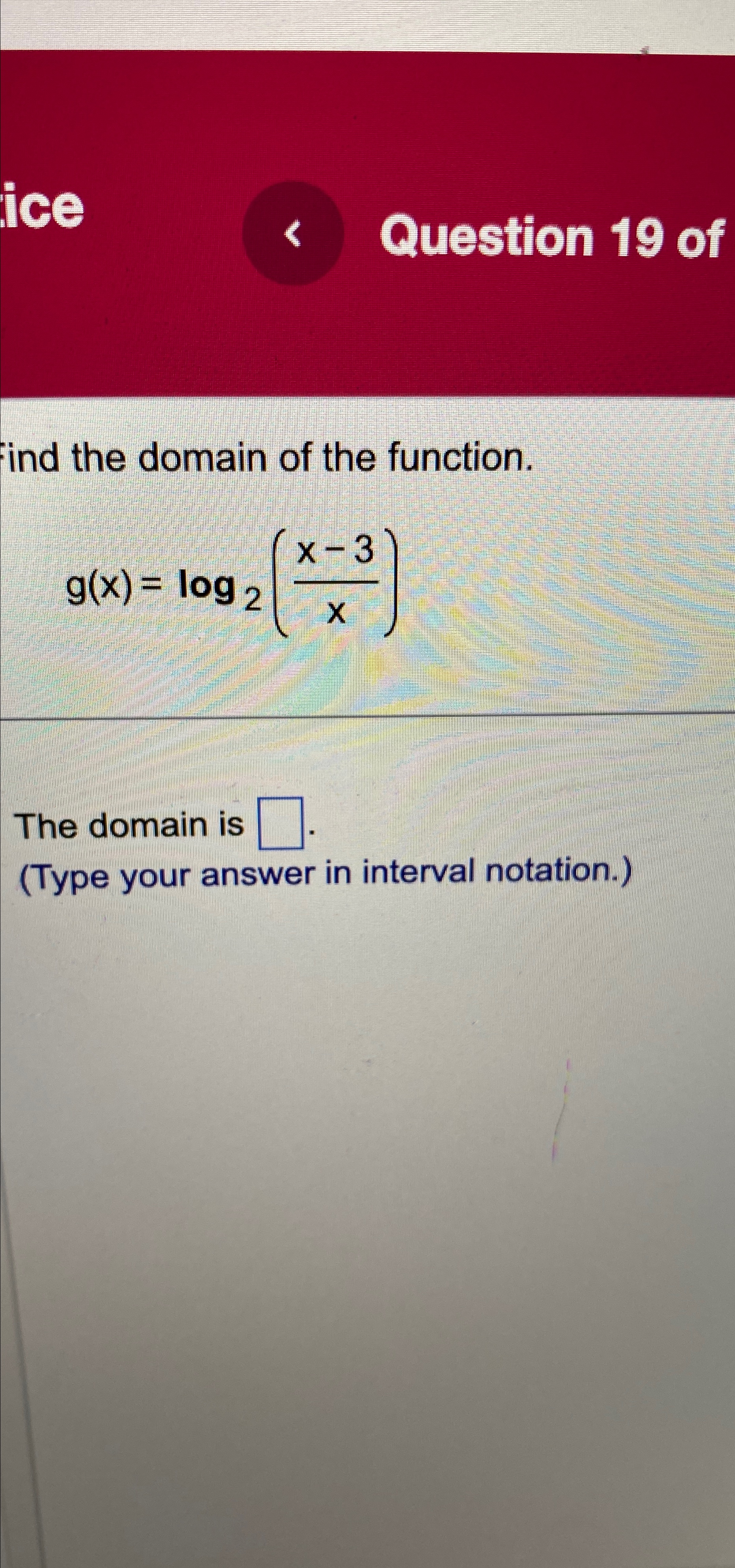 Solved Find the domain of the function.g(x)=log2(x-3x)The | Chegg.com