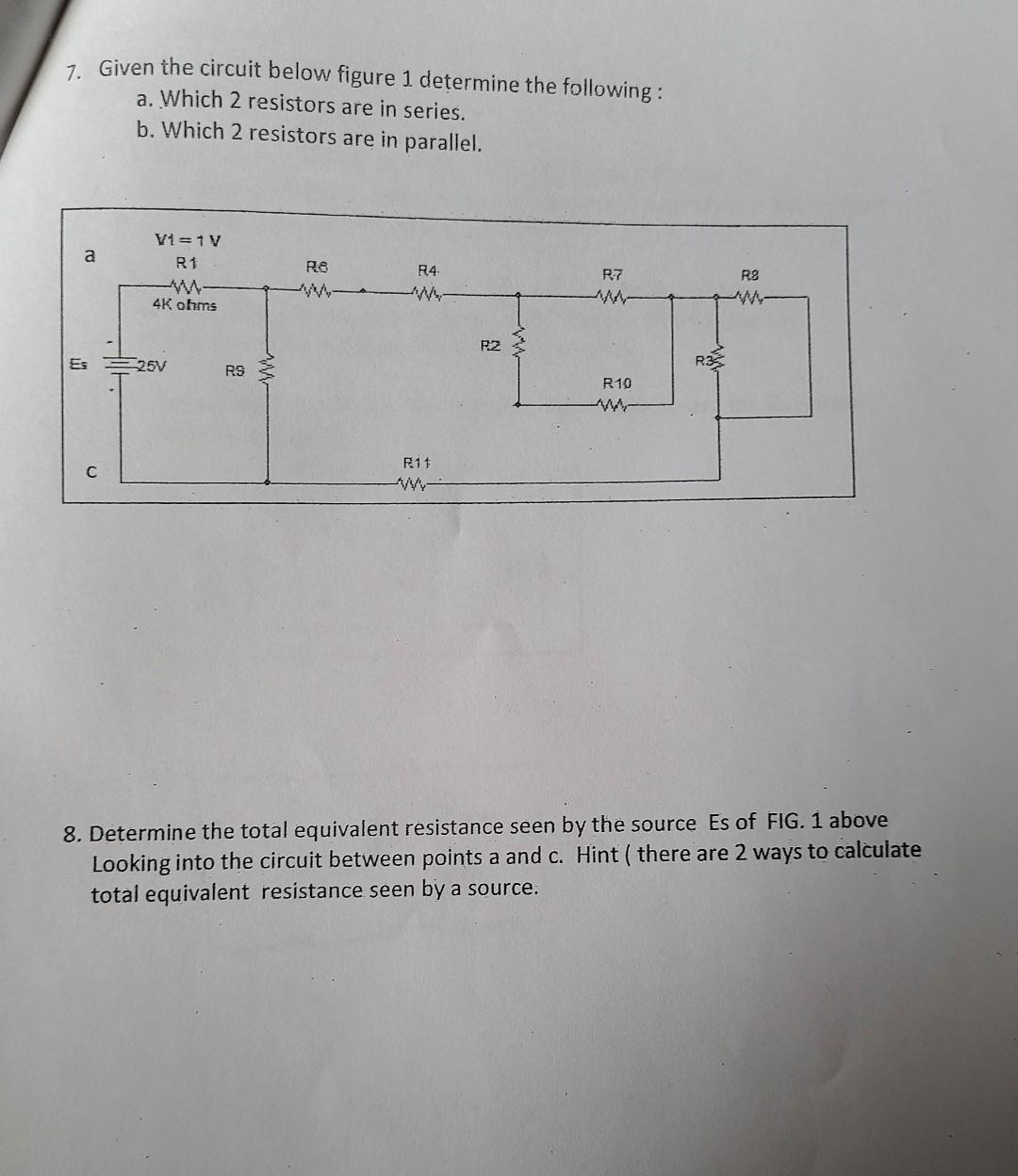 Solved 7. Given the circuit below figure 1 determine the | Chegg.com