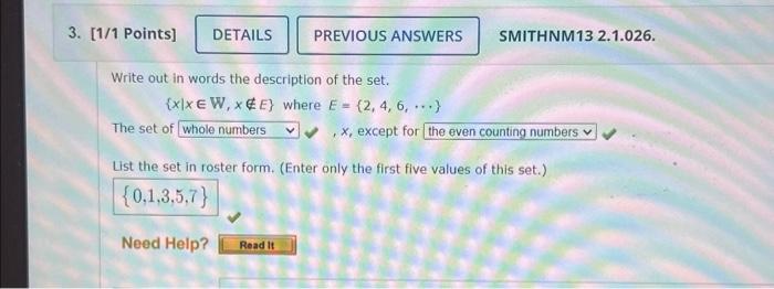 Solved List the set in roster form. (Enter only the first | Chegg.com