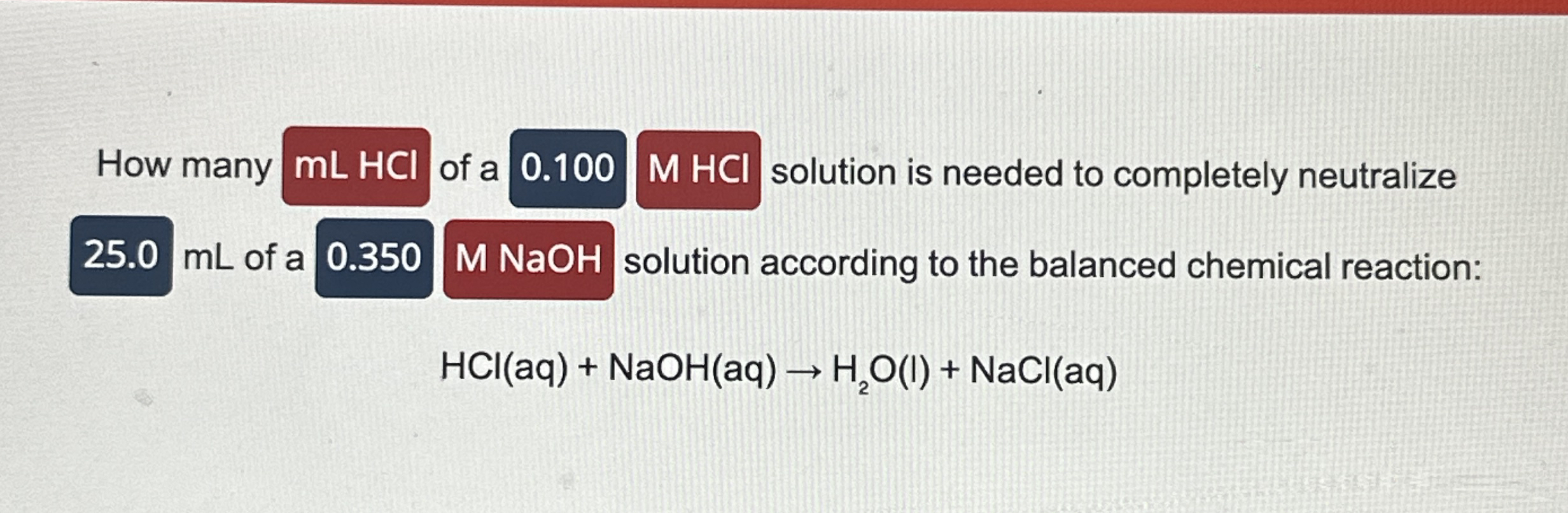 Solved How many q, ﻿of a 0.100M HCl solution is needed to | Chegg.com