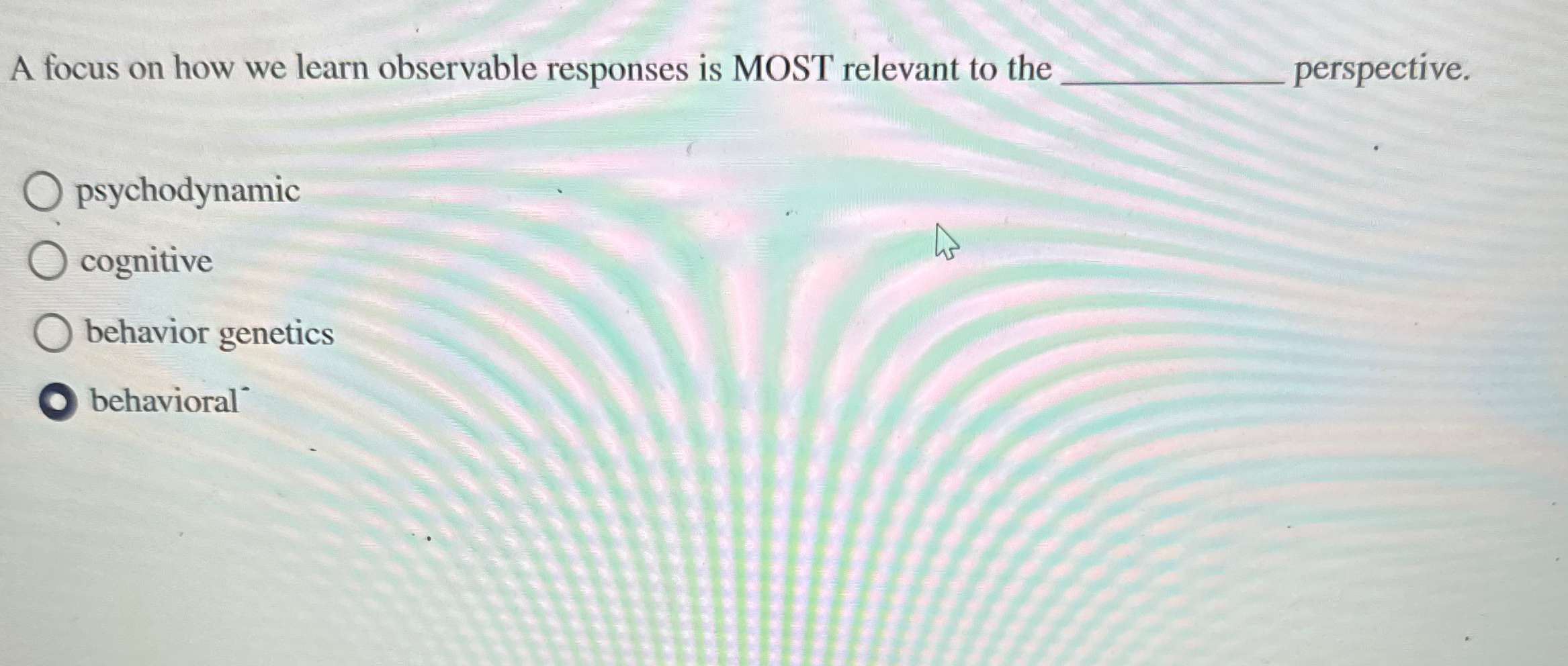 Solved A focus on how we learn observable responses is MOST | Chegg.com