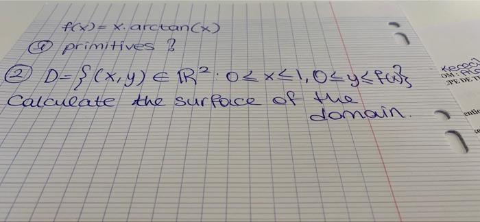 Solved fCX)= x. arctan(x) e primitives ? (2 Calculate the | Chegg.com