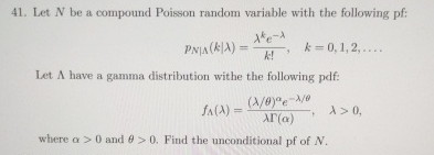 Solved Let N ﻿be a compound Poisson random variable with the | Chegg.com