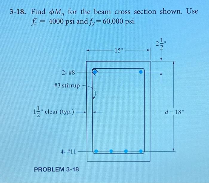 3-18. Find ϕMn for the beam cross section shown. Use | Chegg.com