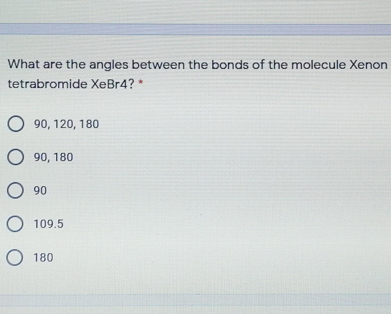 Solved What are the angles between the bonds of the molecule | Chegg.com
