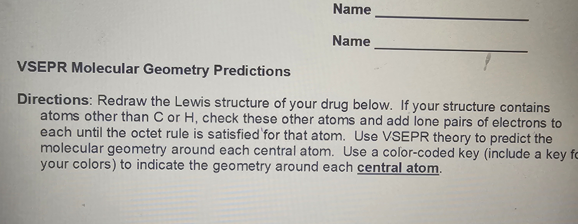 Solved Name q,Name VSEPR Molecular Geometry | Chegg.com