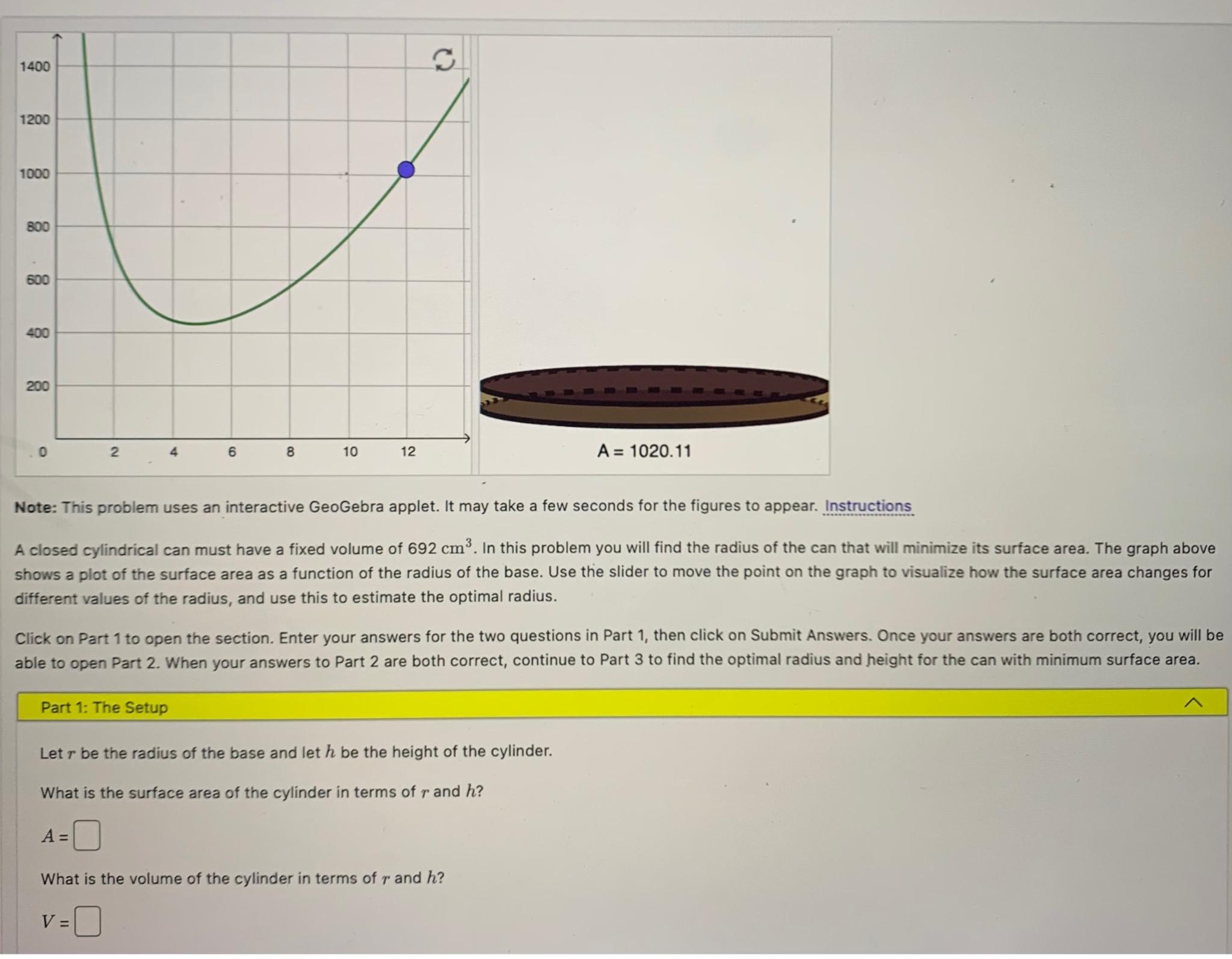 Solved Note: This problem uses an interactive GeoGebra | Chegg.com