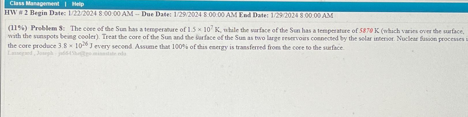 Solved Class Management I HelpHW # 2 ﻿Begin Date: | Chegg.com