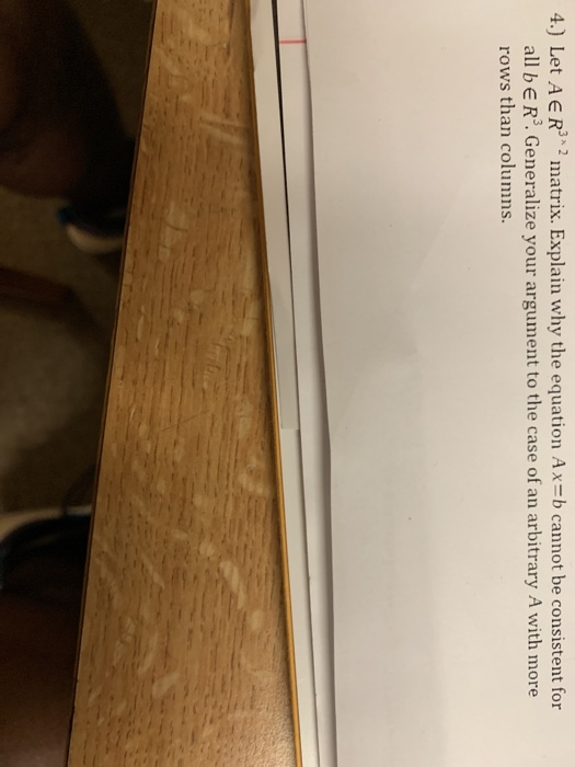 Solved 4.) Let AER*? matrix. Explain why the equation Ax=b | Chegg.com