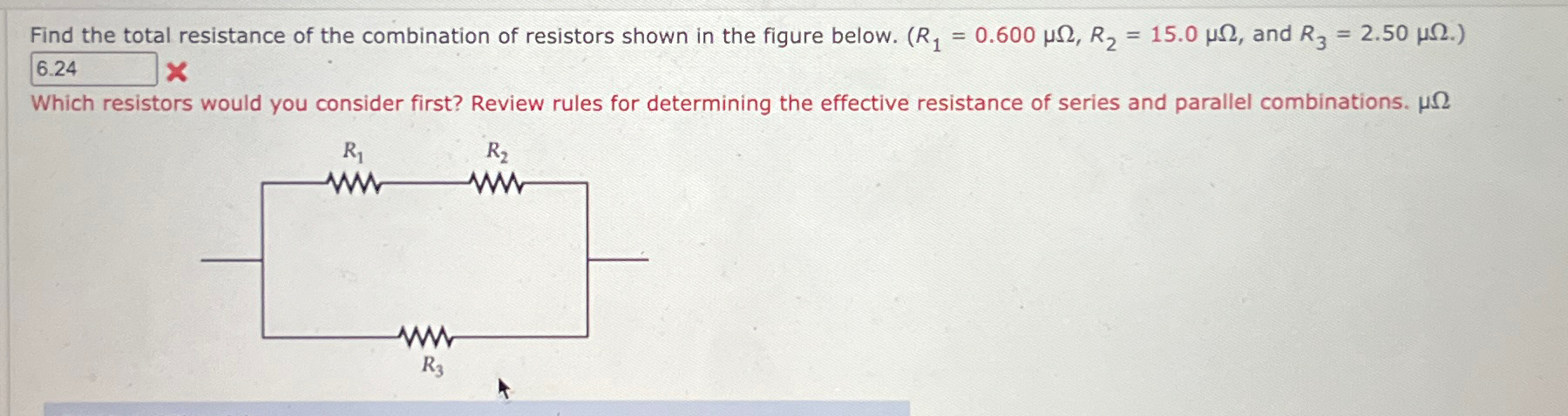 Solved Find the total resistance of the combination of | Chegg.com