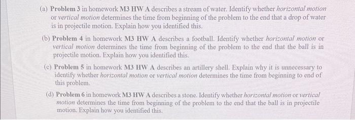 Solved (a) Problem 3 in homework M3 HW A describes a stream | Chegg.com