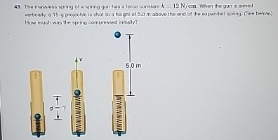 Solved The massless spring of a spring gun has a force | Chegg.com