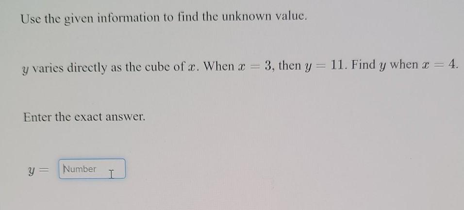 Solved Use the given information to find the unknown value. | Chegg.com