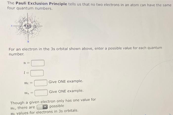 Solved The Pauli Exclusion Principle tells us that no two | Chegg.com