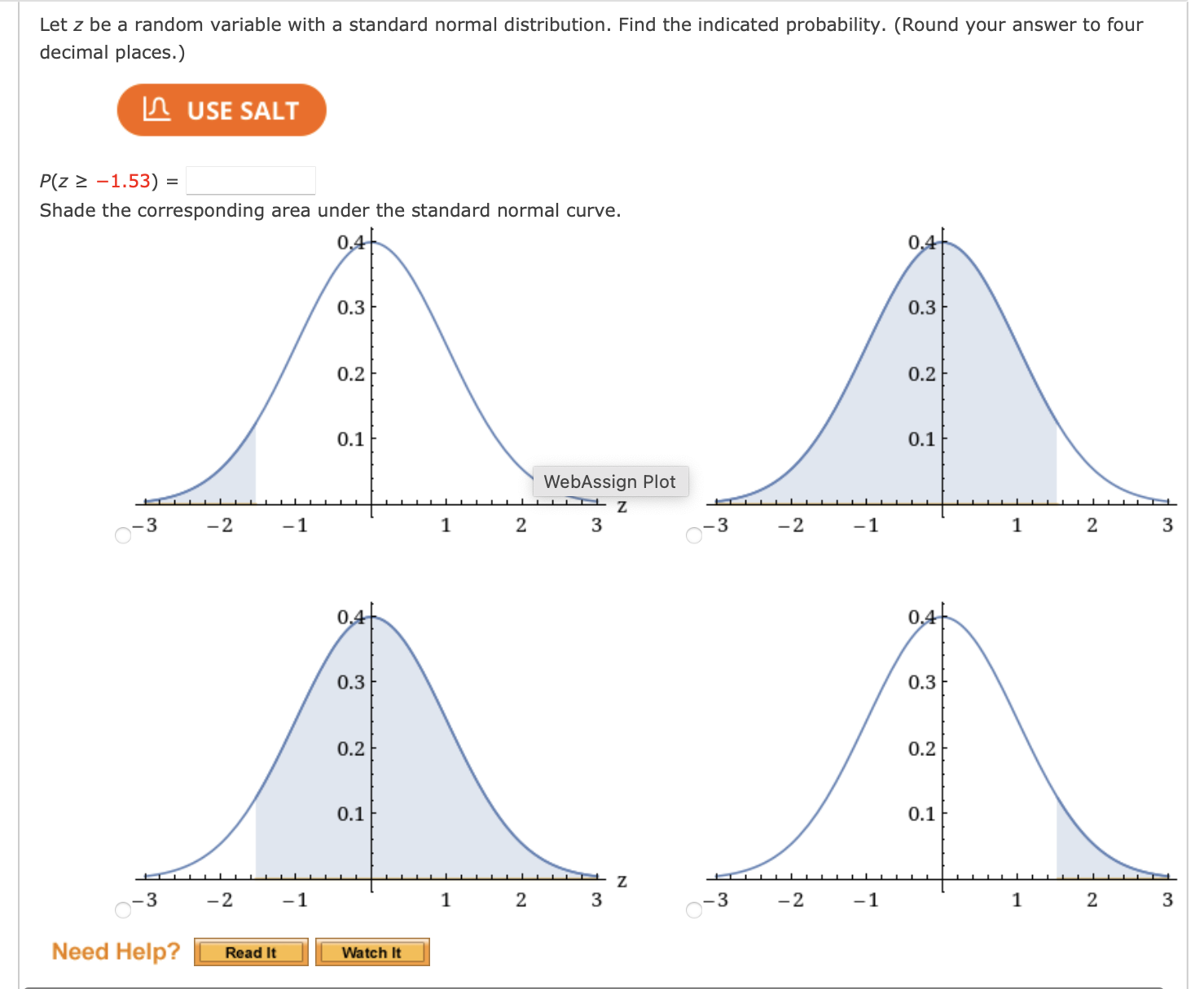Solved Let z ﻿be a random variable with a standard normal | Chegg.com