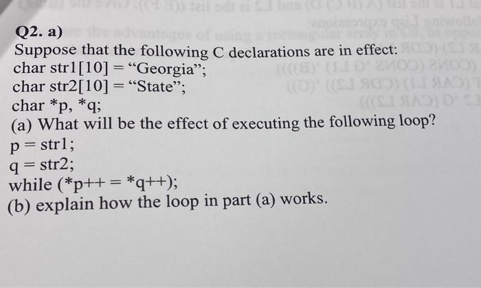 Solved Q2 A Suppose That The Following C Declarations Are