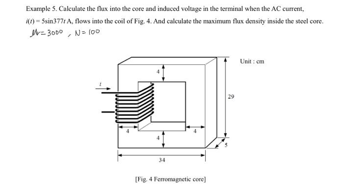 Solved Example 5. Calculate the flux into the core and | Chegg.com
