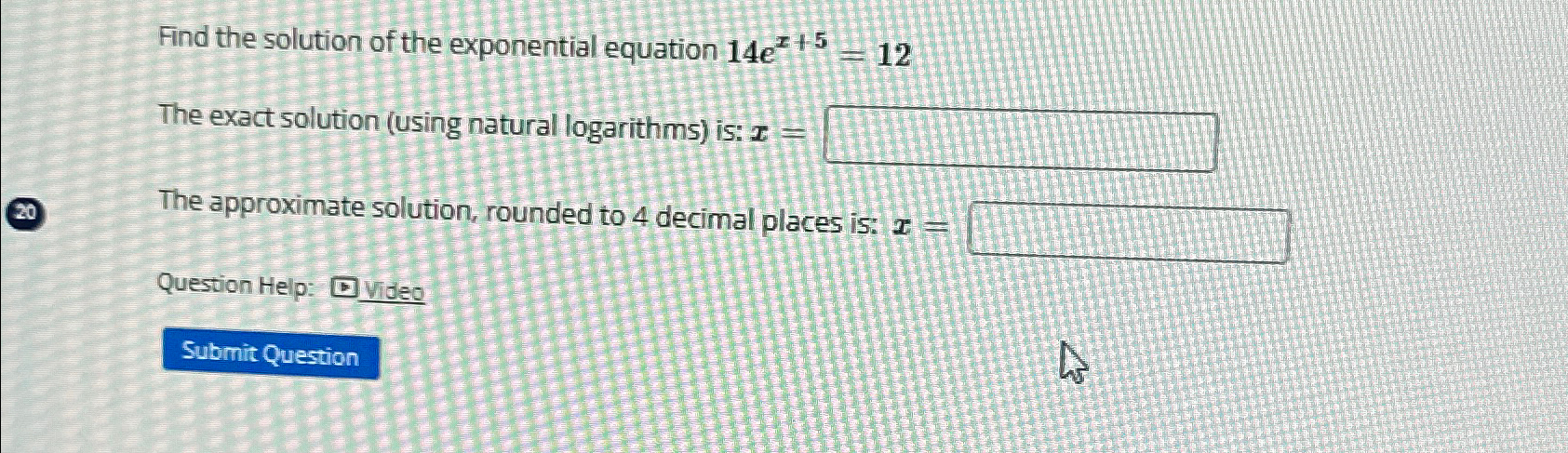 Solved Find the solution of the exponential equation | Chegg.com
