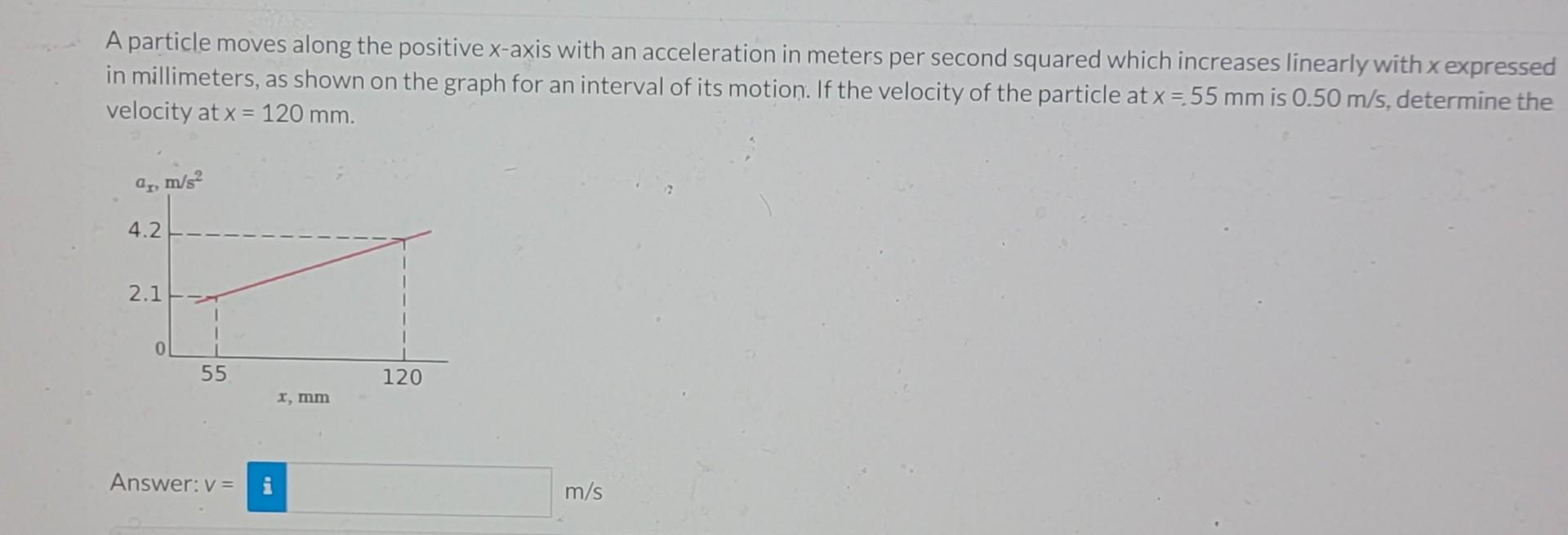 Solved A Particle Moves Along The Positive X Axis With An