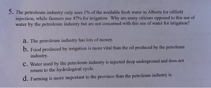 Solved 1. An ecosystem includes a. biotic components only b. | Chegg.com