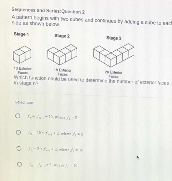 Solved Sequences and Series:Question 2 A pattern begins with | Chegg.com