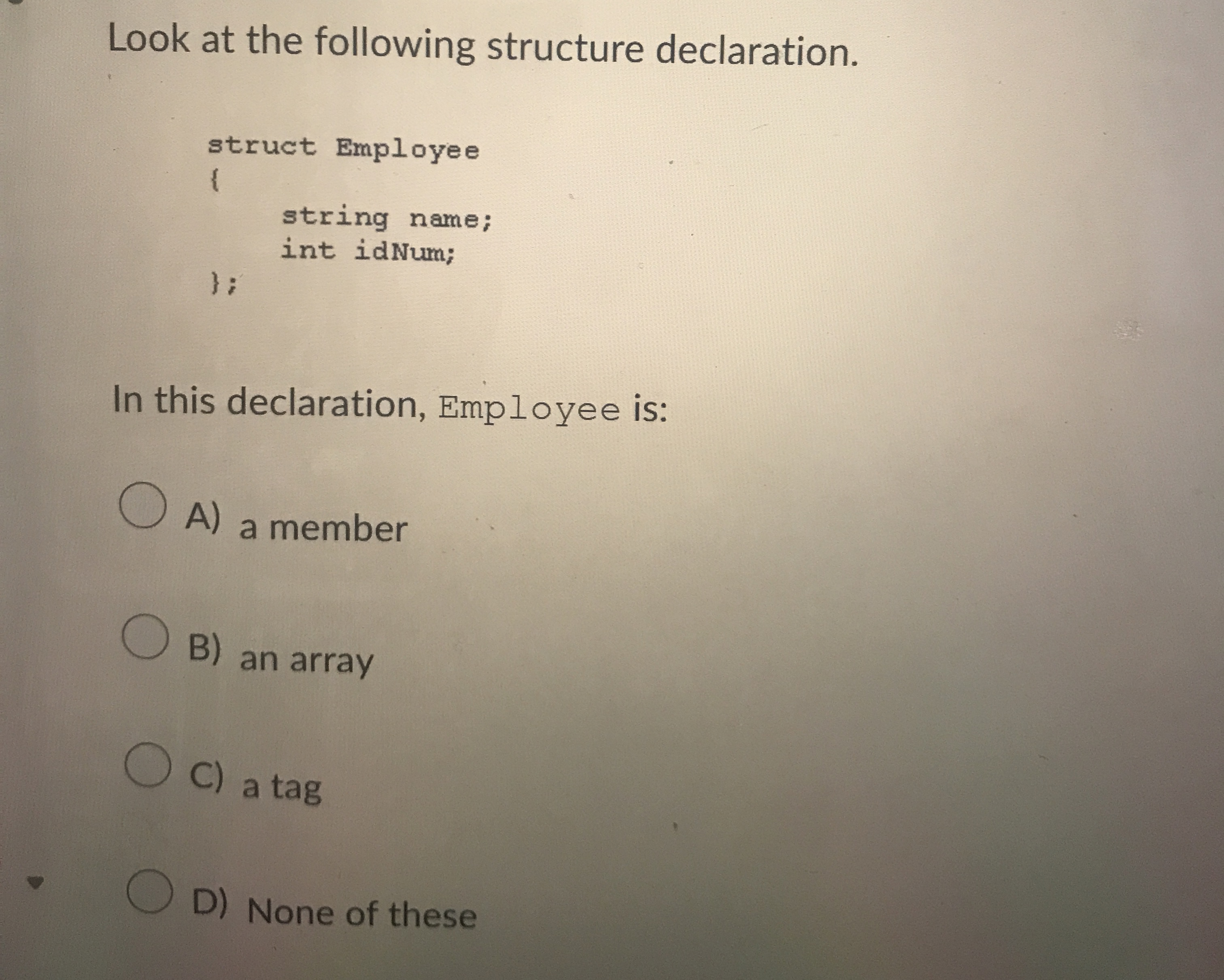 Solved Which of the following statements outputs the value | Chegg.com