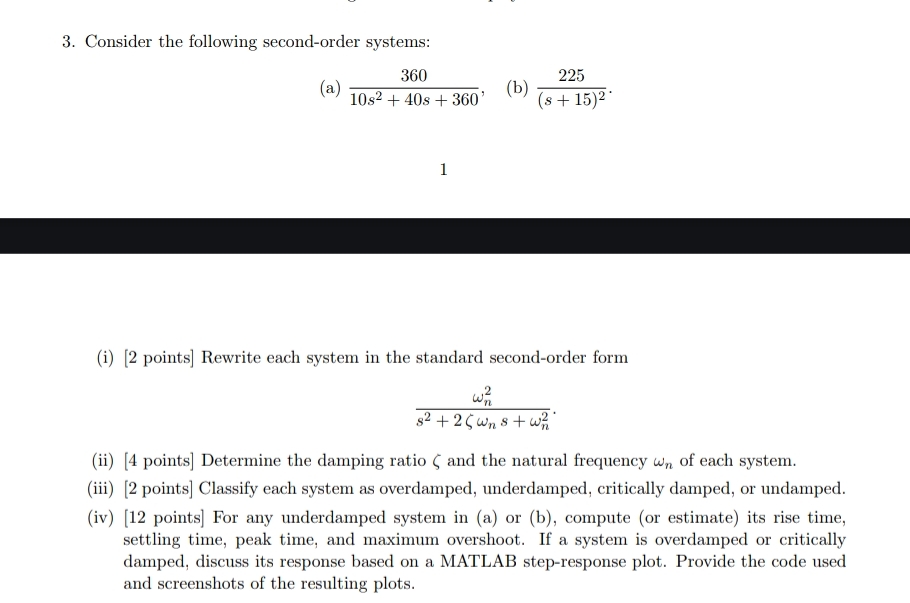 Consider the following second-order | Chegg.com
