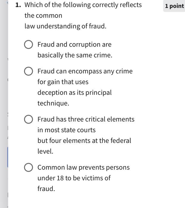 Solved 1. Which of the following correctly reflects the | Chegg.com
