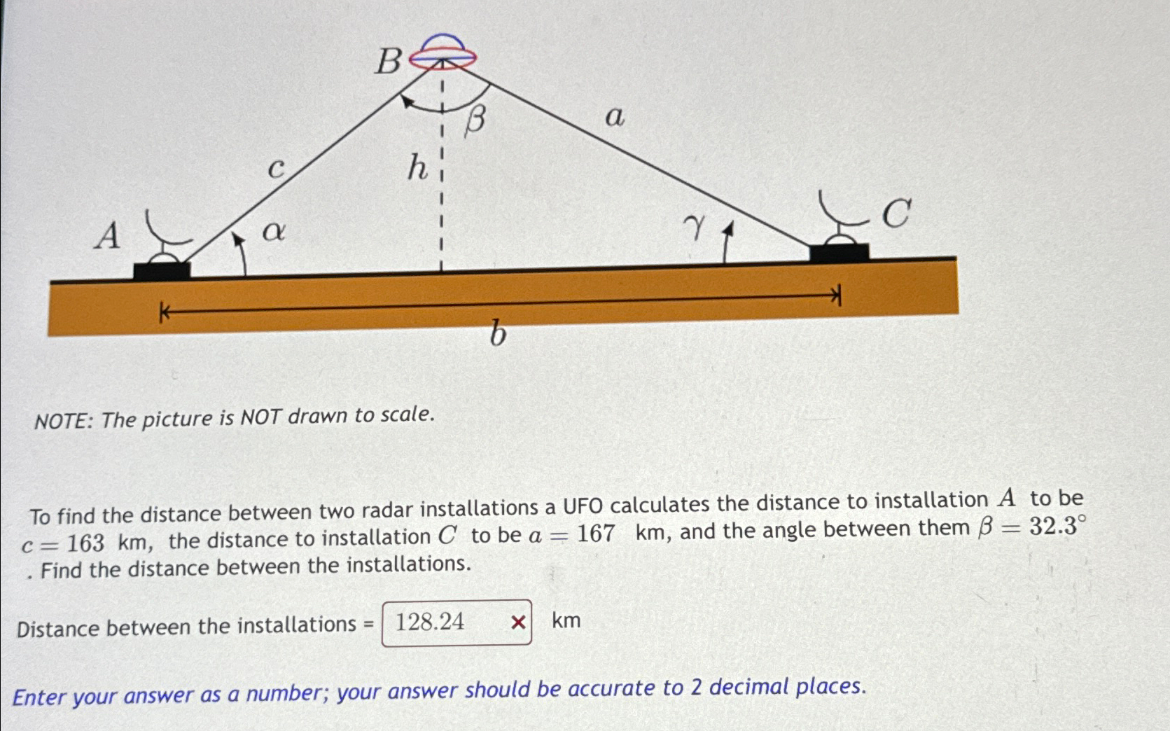 Solved NOTE: The picture is NOT drawn to scale.To find the | Chegg.com