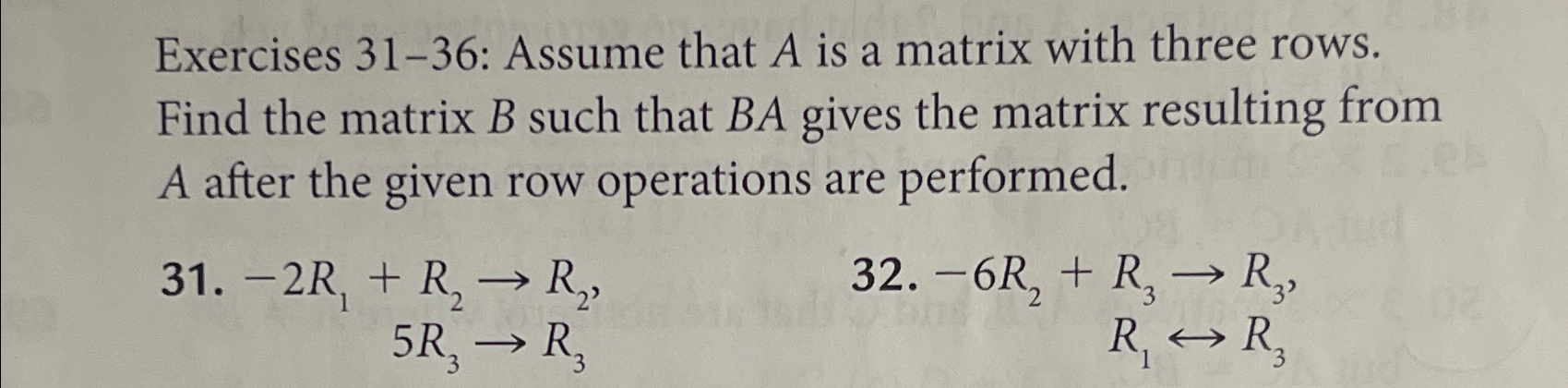 Solved Exercises 31-36: Assume that A ﻿is a matrix with | Chegg.com