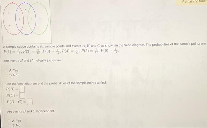 Solved A sample space contains six sample points and events | Chegg.com