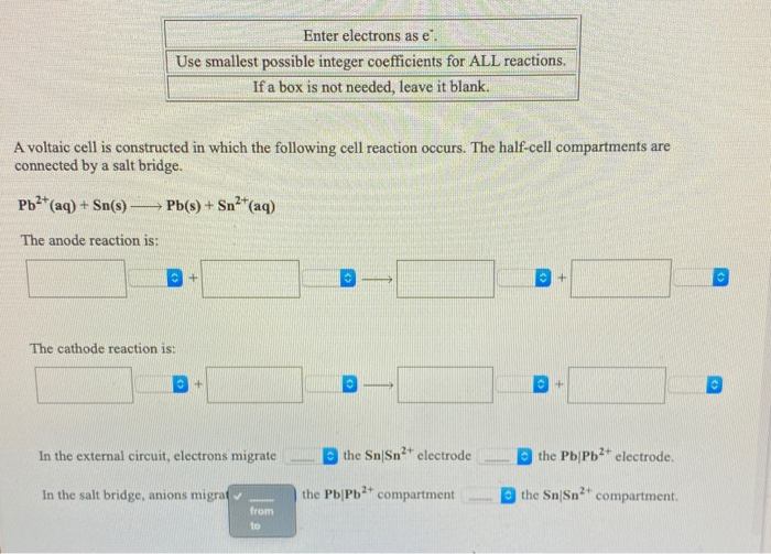 Solved A voltaic cell is constructed in which the anode is a | Chegg.com