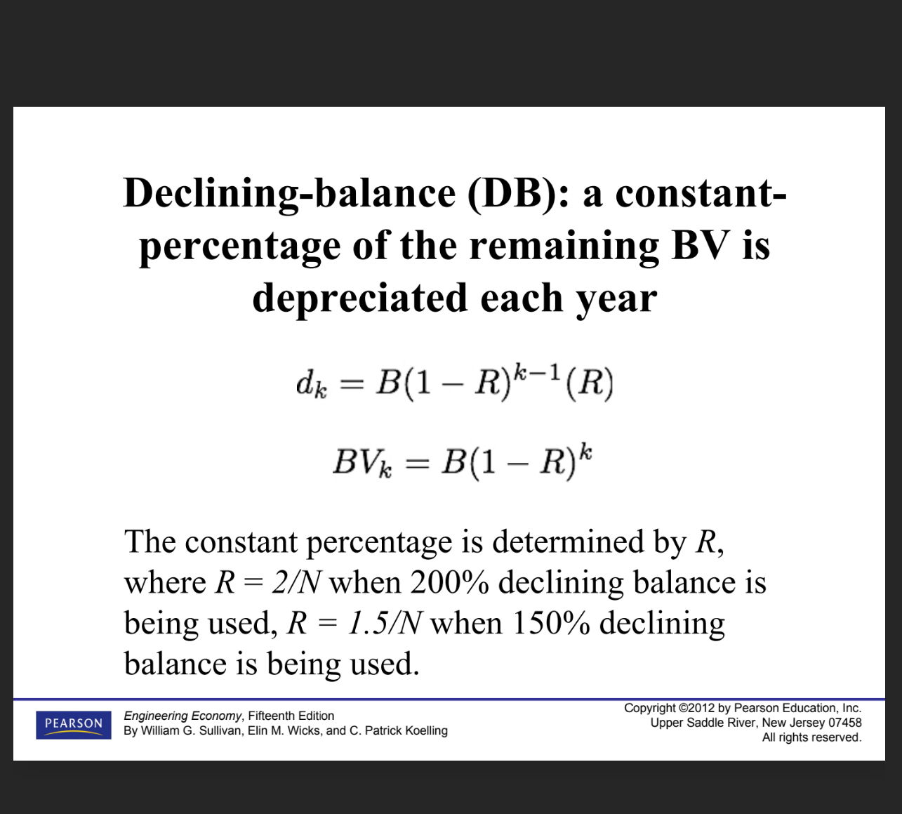 Solved Declining-balance (DB): a constant-percentage of the | Chegg.com