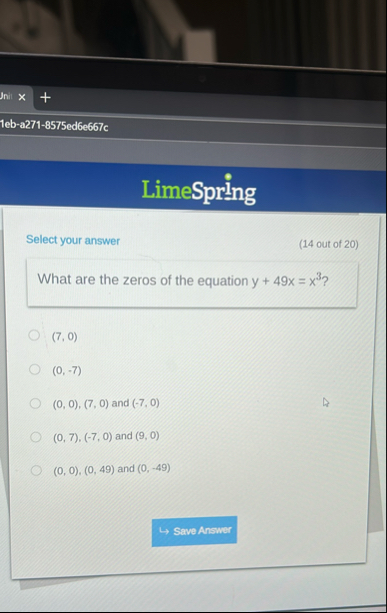 Solved 1eb-a271-8575ed6e667cLimeSpringSelect your answer(14 | Chegg.com