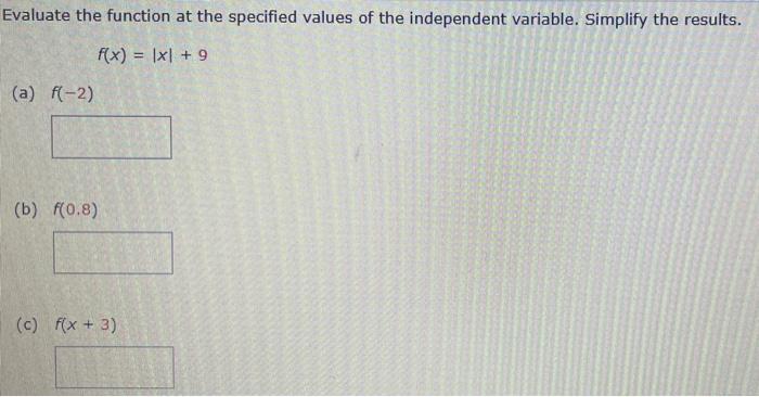 Solved Evaluate the function at the specified values of the | Chegg.com