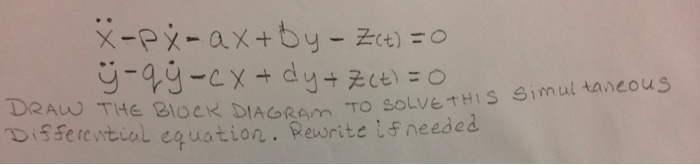 Solved DRAW THE BIOCK DIAGRAM TO SOLVE THIS simultaneous | Chegg.com