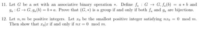 Solved 1. Let G be a set with an associative binary | Chegg.com