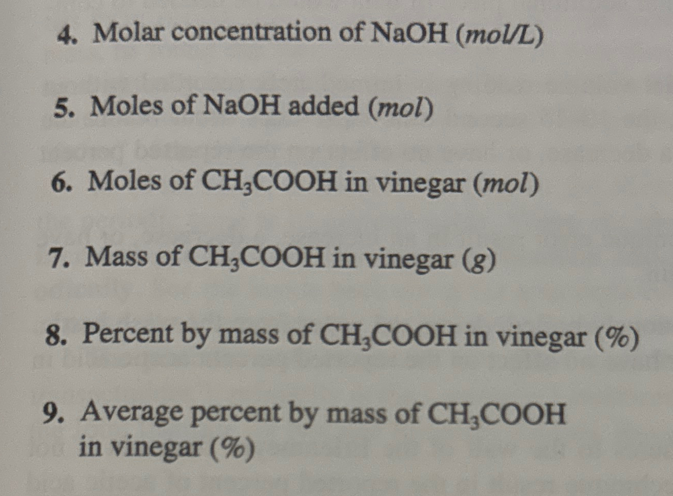 Solved Molar concentration of NaOH(molL)Moles of NaOH added | Chegg.com