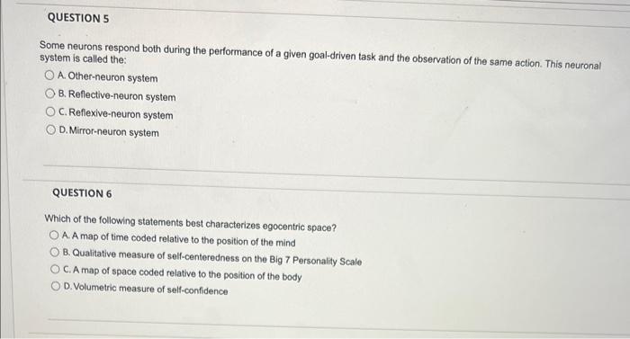 Solved Some neurons respond both during the performance of a | Chegg.com