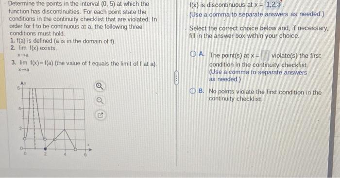 Solved Determine the points in the interval (0,5) at which | Chegg.com