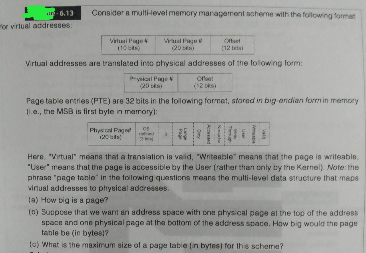 P-6.13 Consider a multi-level memory management | Chegg.com
