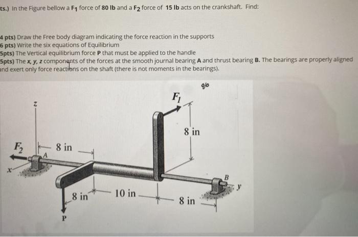 Solved ts. In the Figure bellow a Fy force of 80 lb and a F2 | Chegg.com