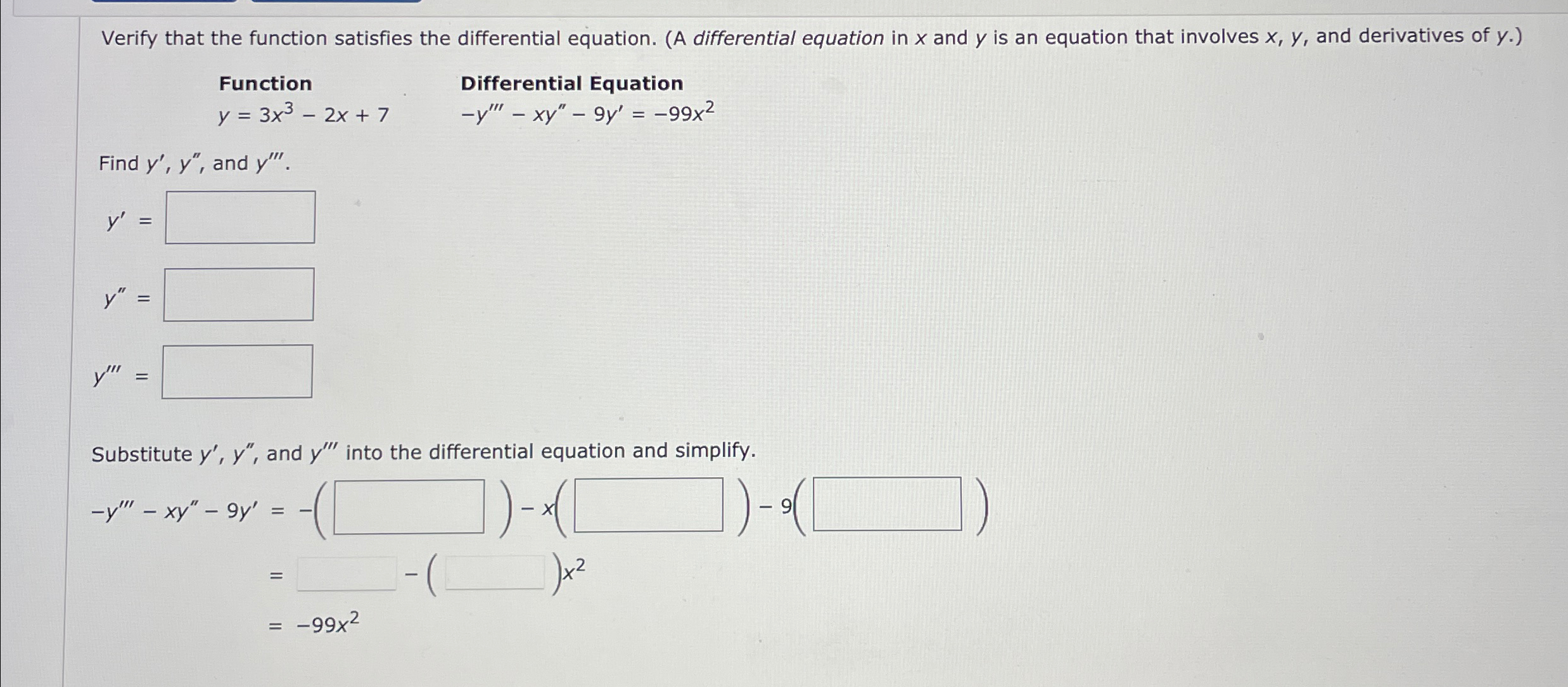Solved Verify that the function satisfies the differential | Chegg.com