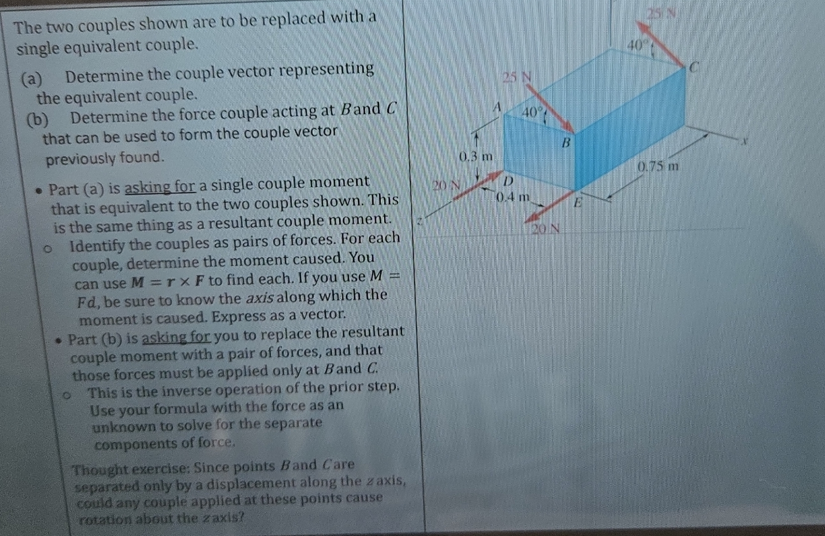 Solved The two couples shown are to be replaced with asingle | Chegg.com