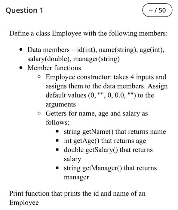 Solved Question 2 In the main function, say we have three | Chegg.com