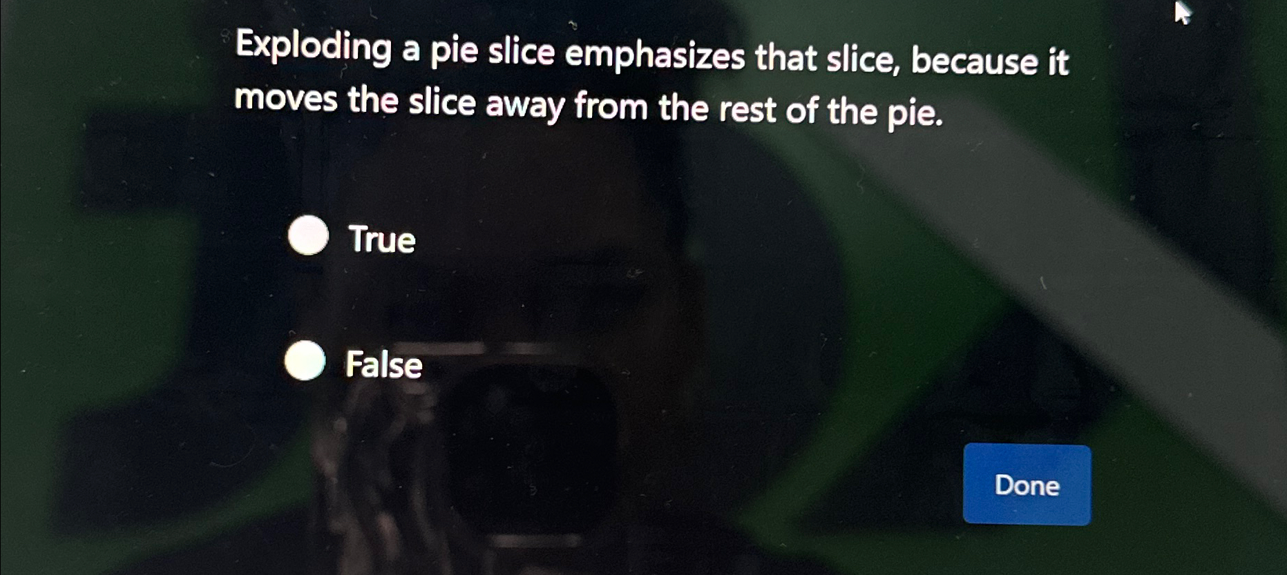 Solved Exploding a pie slice emphasizes that slice, because | Chegg.com