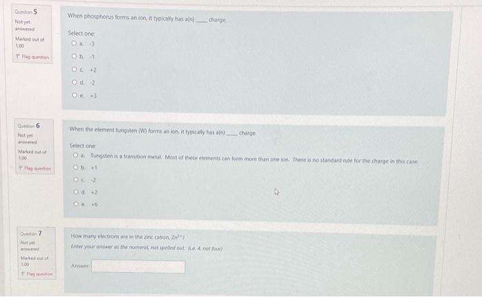 Solved When phosphorus forms an ion, it typically has a(n) | Chegg.com