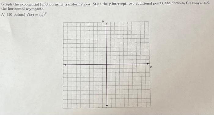 Solved Graph the exponential function using transformations. | Chegg.com